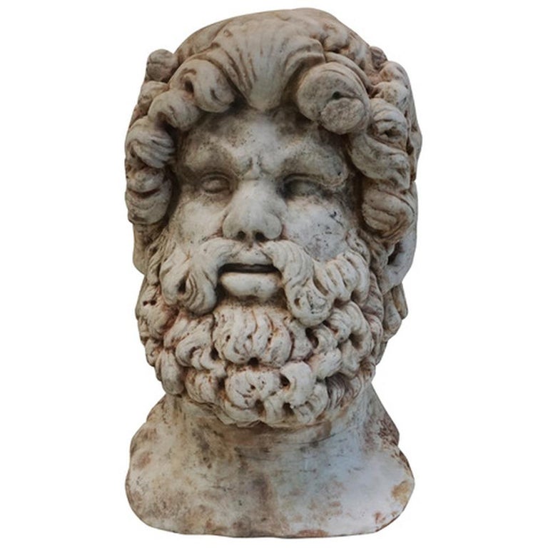 19th Century Italian Socrates Mask, Carrara, Rosso Verona Marble ...