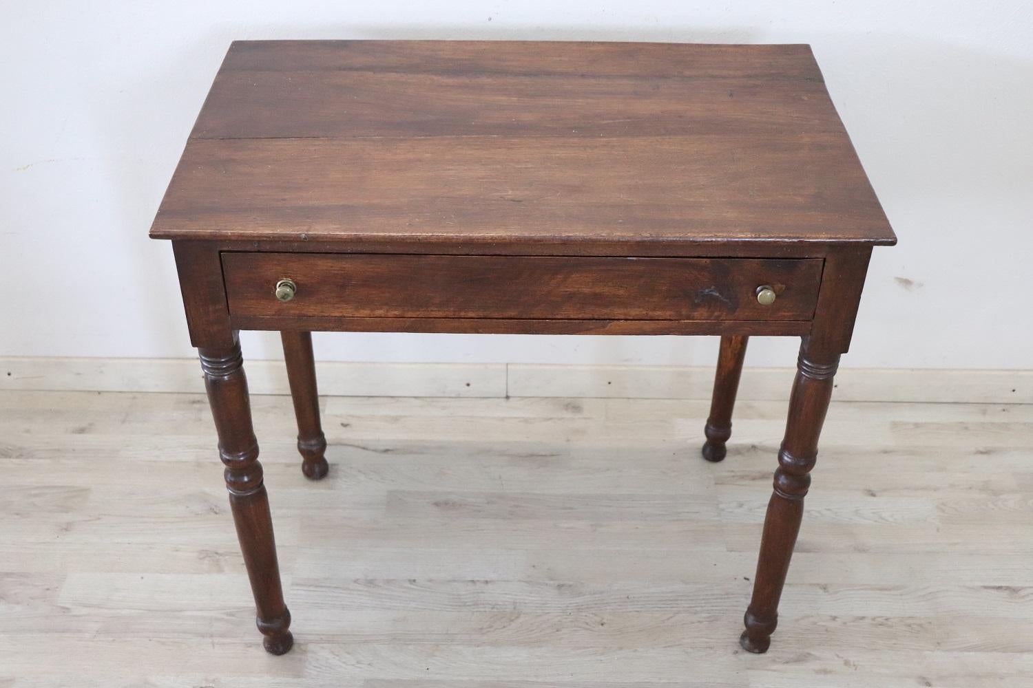 19th Century Italian Solid Walnut Antique Small Writing Desk For Sale ...