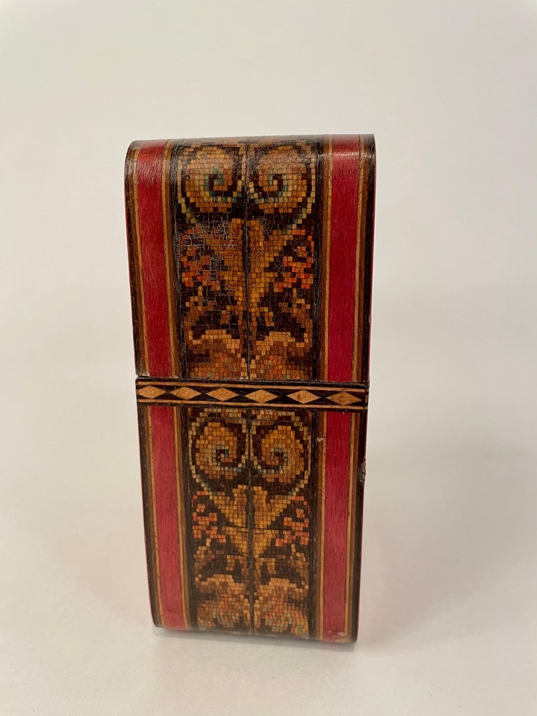19th Century Italian Sorrento Inlaid Mosaic Playing Card Case For Sale at 1stDibs