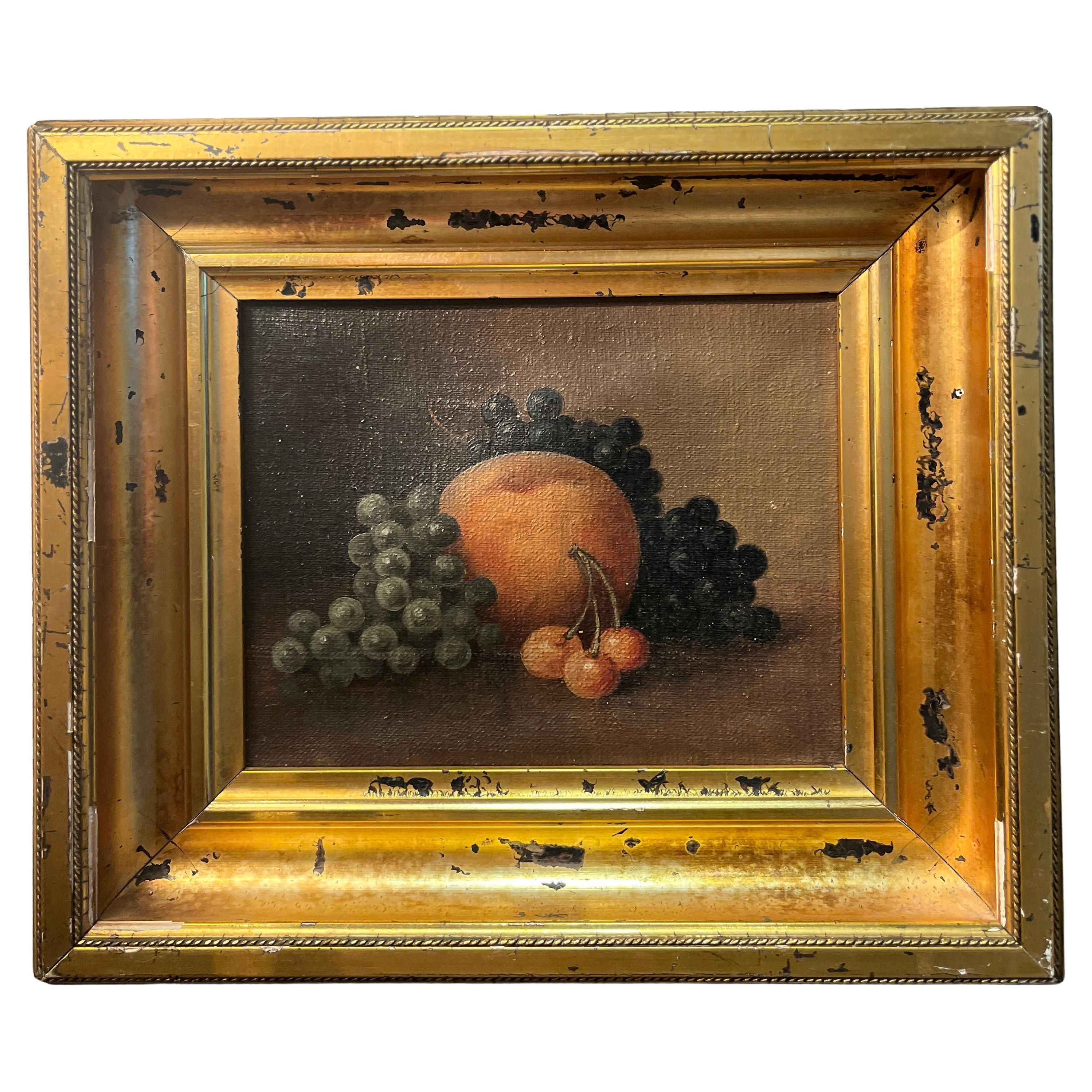 19th Century Italian Still Life Oil Painting of Fruit For Sale at 1stDibs