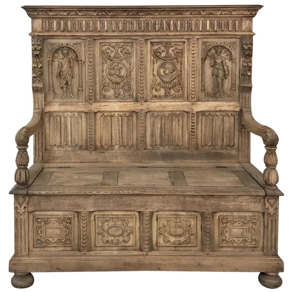Mid-19th Century Mahogany Hall Bench at 1stdibs