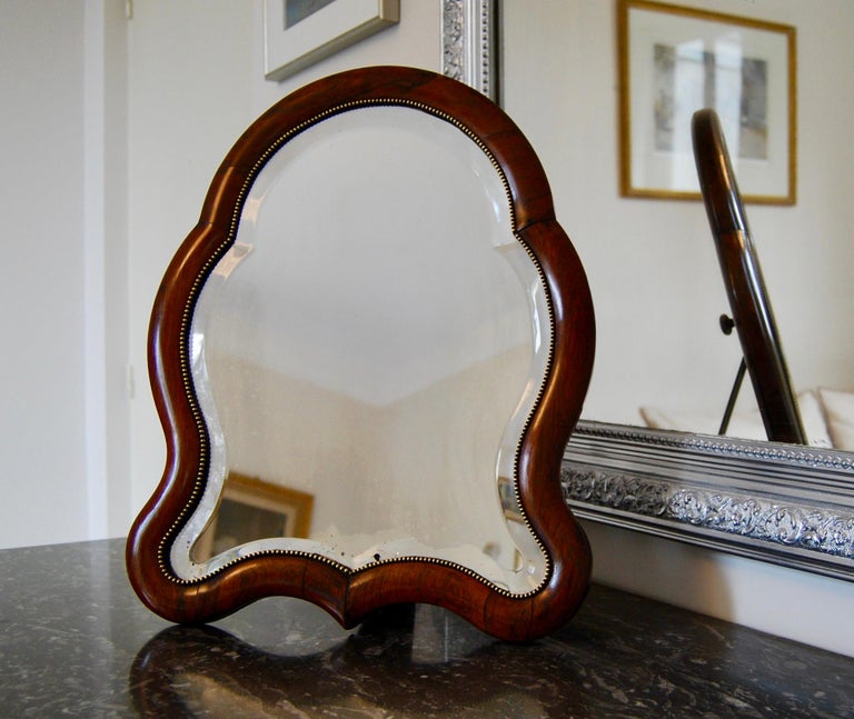 19th Century Italian Table Mirror in Walnut For Sale at 1stDibs