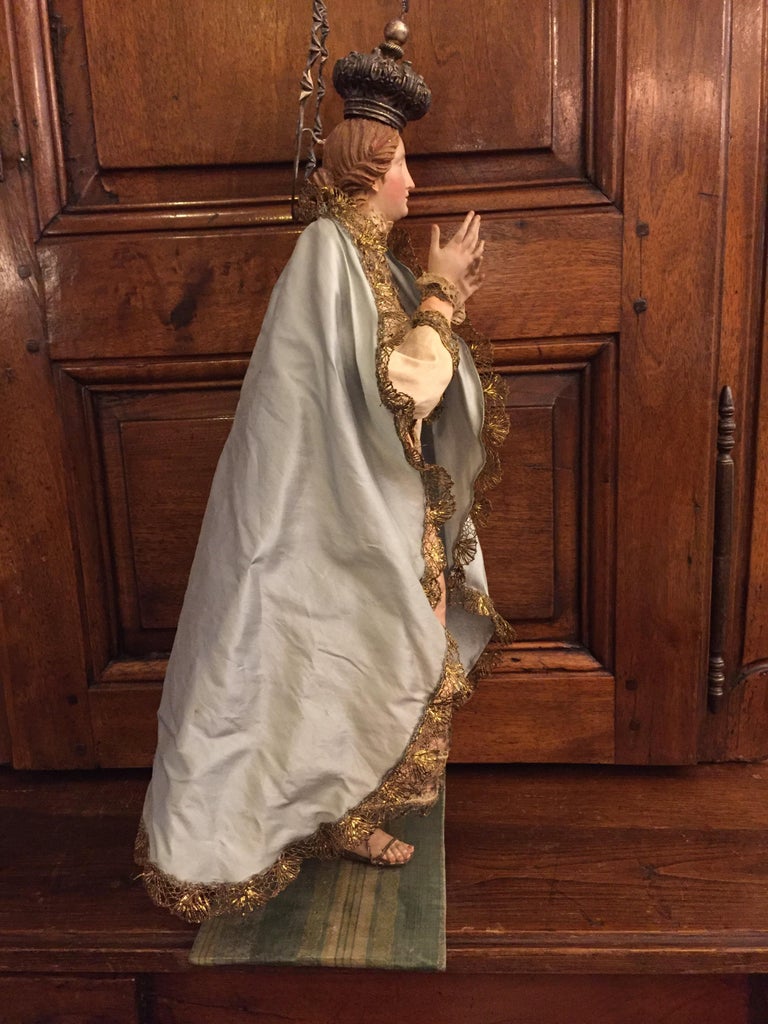 19th Century Italian Terracotta Virgin Mary Figure Antique Neapolitan ...