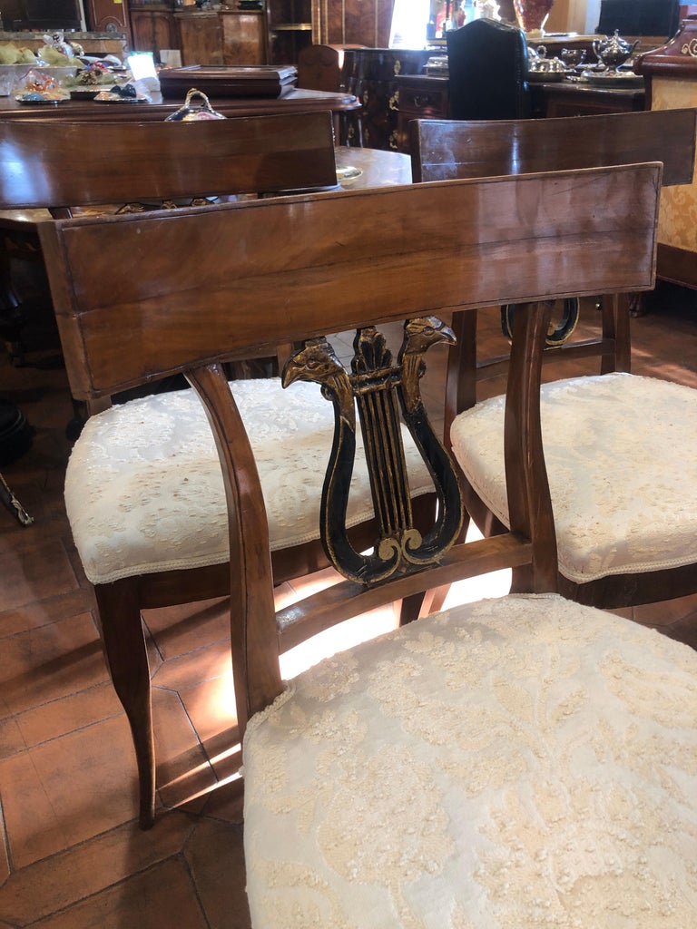 19th Century Italian Tuscany Charles X 12 Cherry Chairs, 1820s at 1stDibs
