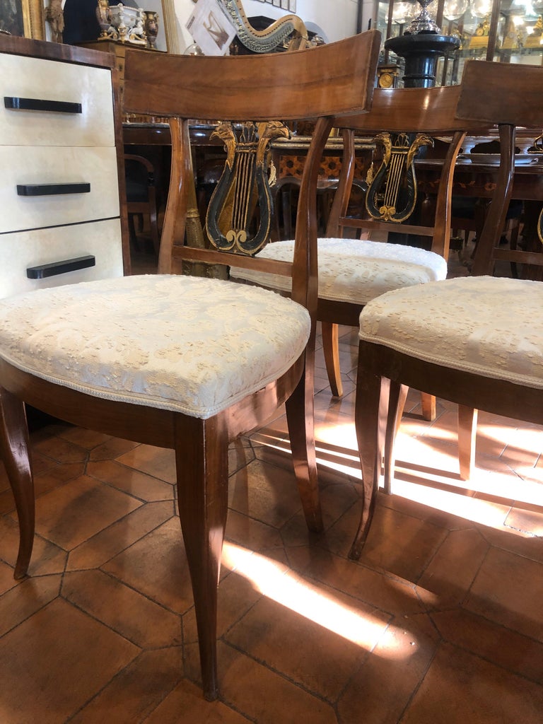 19th Century Italian Tuscany Charles X 12 Cherry Chairs, 1820s at 1stDibs