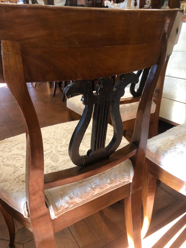 19th Century Italian Tuscany Charles X 12 Cherry Chairs, 1820s at 1stDibs