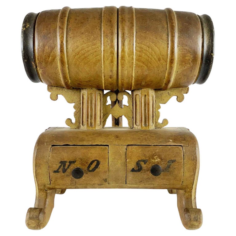 19th Century Italian Voting Box Tuscan Confraternity Carved Barrel ...