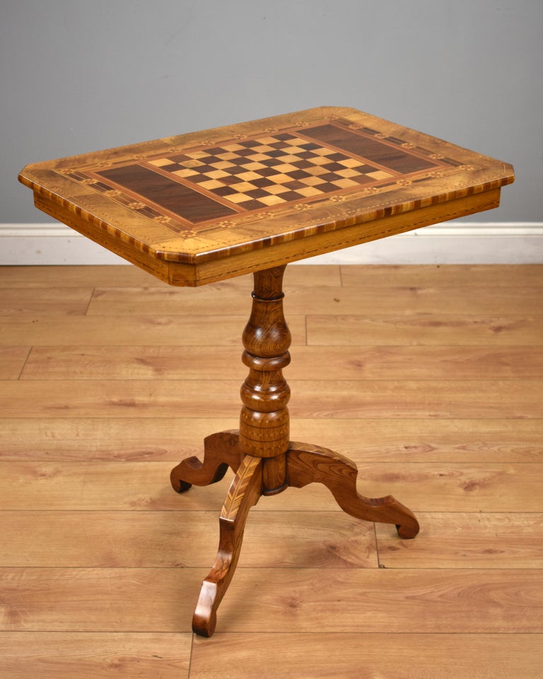 19th Century Italian Walnut Chess Table at 1stDibs