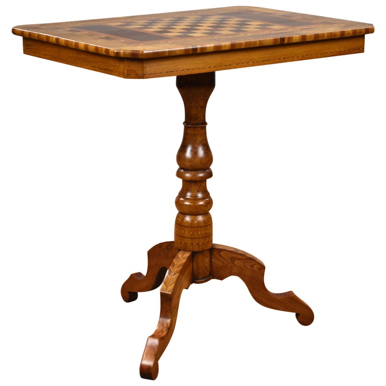 19th Century Italian Walnut Chess Table at 1stDibs