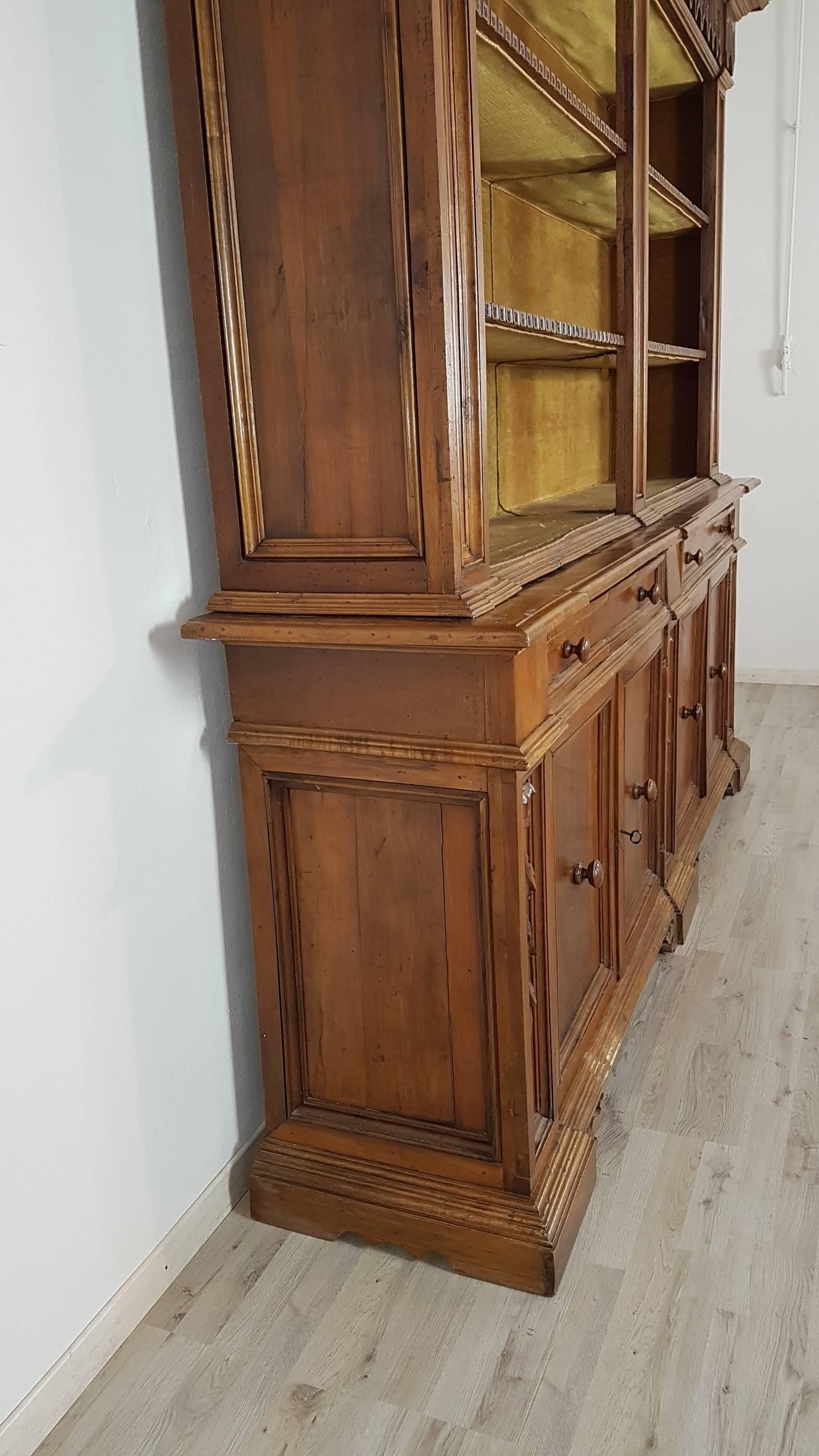 19th Century Italian Walnut Wood Bookcase or Sideboard at 1stDibs ...