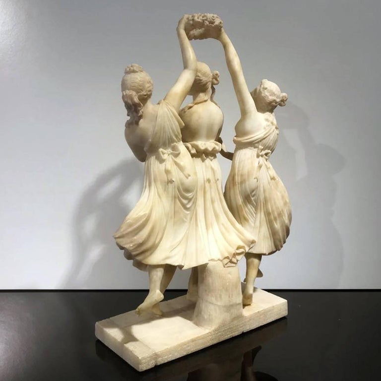 19th Century Italian White Alabaster Statue of the Three Graces at ...