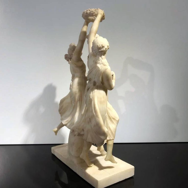 19th Century Italian White Alabaster Statue of the Three Graces at 1stdibs