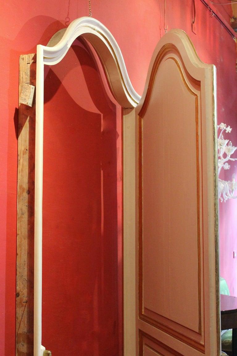 Italian Rococo White Lacquer and Giltwood Door with Gilt Bronze Handles ...