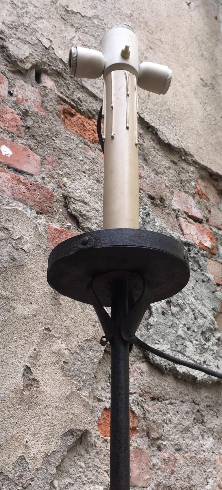 19th Century Italian Wrought Iron Torchere Tripod Base For Sale at 1stDibs