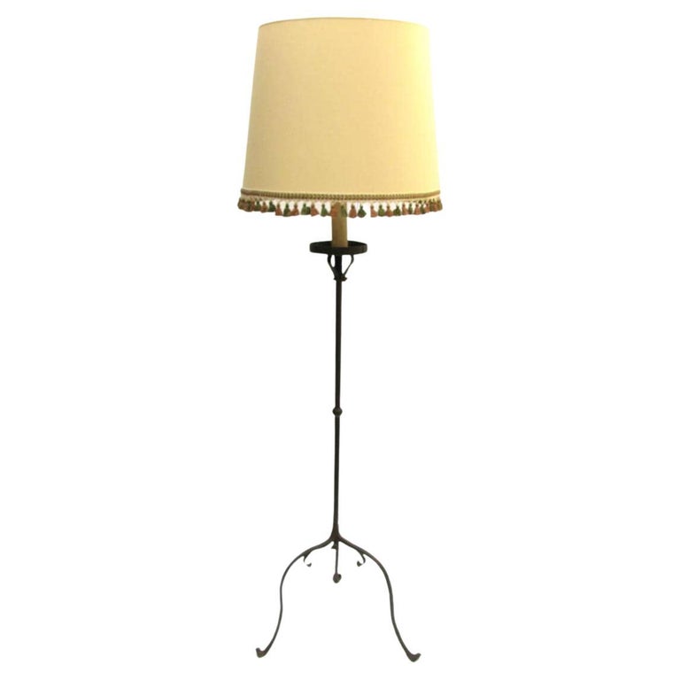 19th Century Italian Wrought Iron Torchere Tripod Base For Sale at 1stDibs