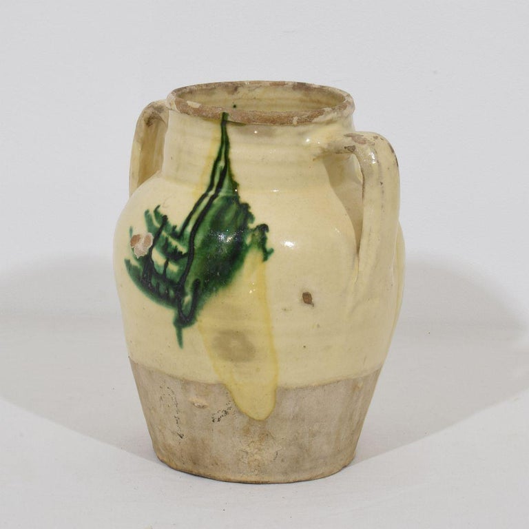 19th Century, Italian Yellow/ Green Glazed Earthenware Jug/Jar For Sale ...