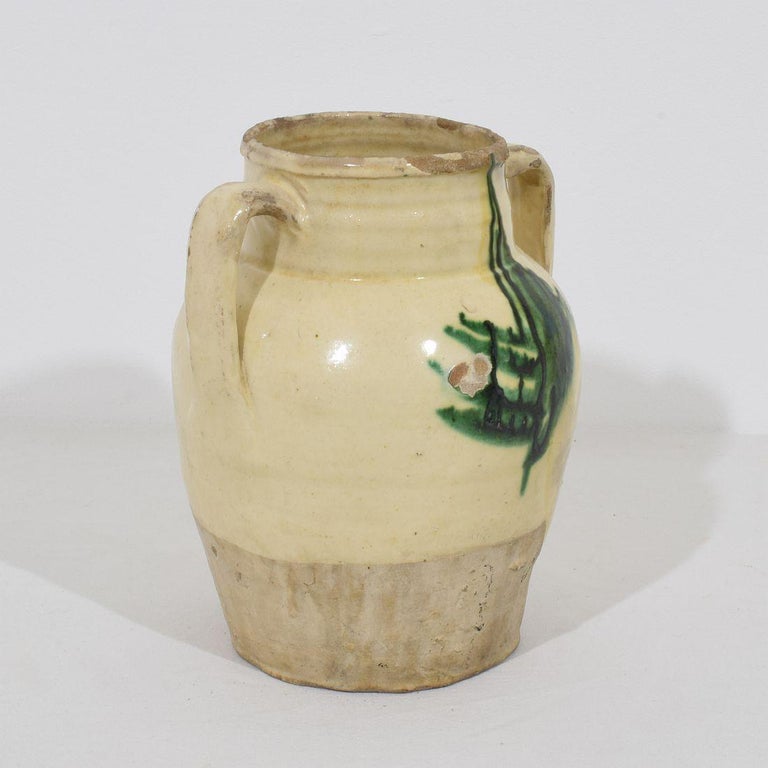 19th Century, Italian Yellow/ Green Glazed Earthenware Jug/Jar For Sale ...