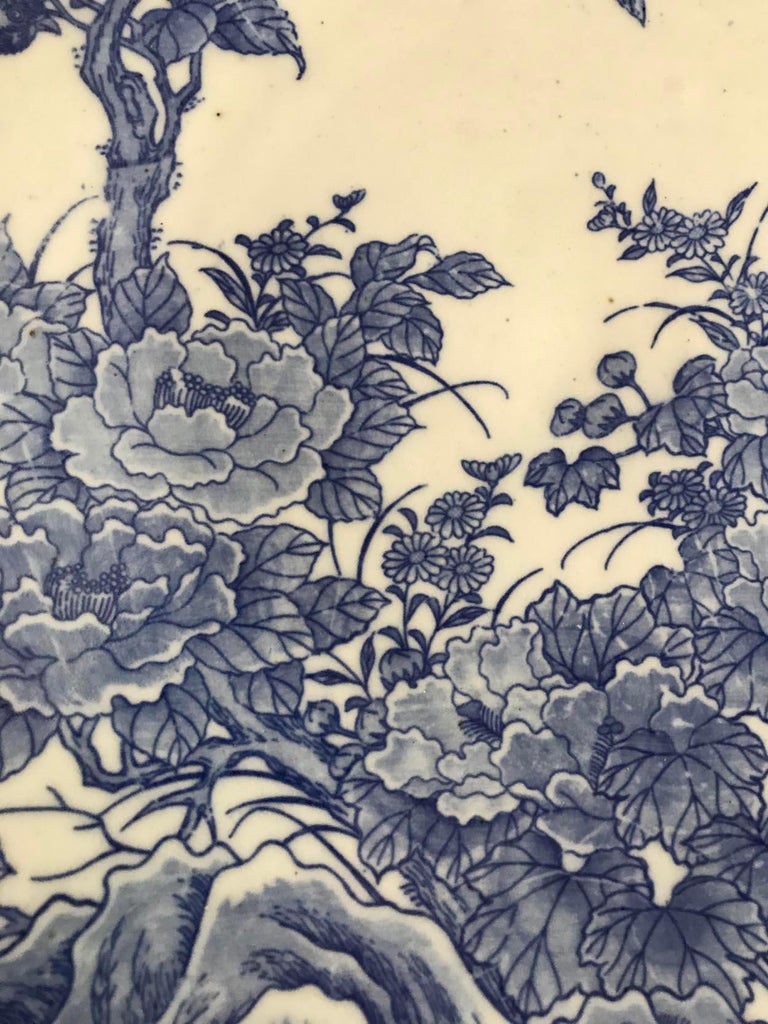 Japanese Blue and White Ceramic Charger, circa 1880 For Sale at 1stDibs