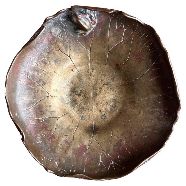 19th Century Japanese Bronze Lotus Leaf Bowl For Sale at 1stDibs