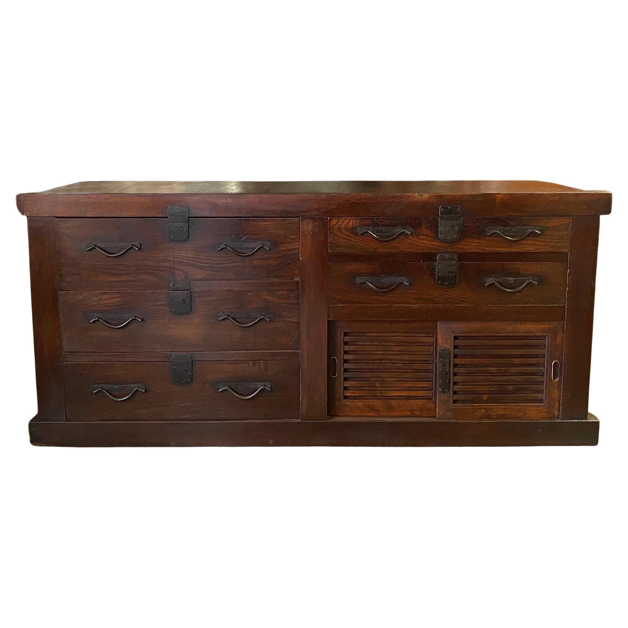 Japanese Rosewood Tea Cabinet with Jade Pull at 1stDibs