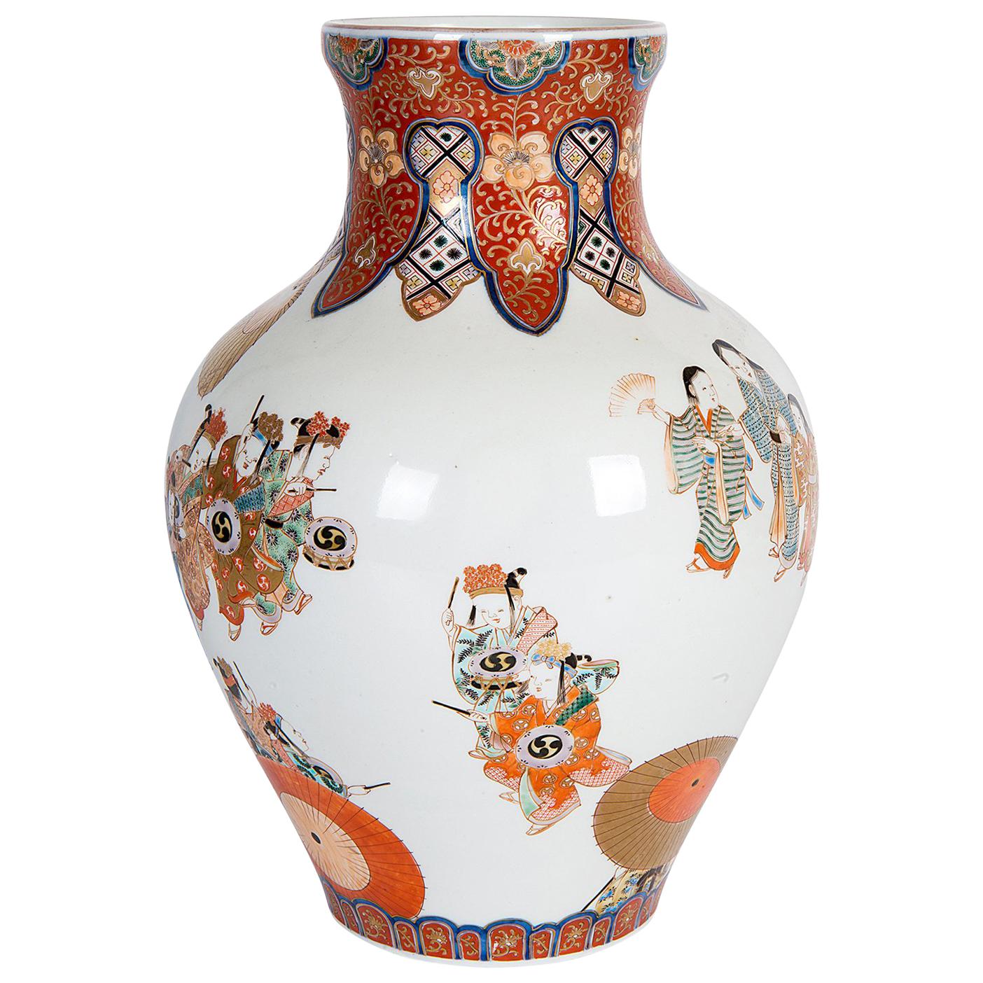 19th Century Japanese Fukagawa Vase at 1stDibs