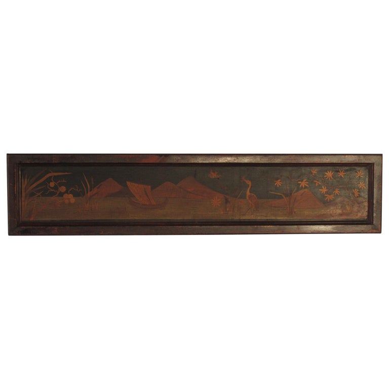 19th Century Japanese Inlaid Wood Plaque at 1stDibs