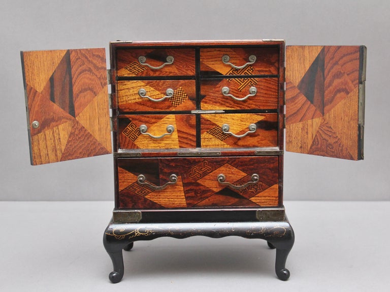 19th Century Japanese Parquetry and Brass Mounted Table Top Cabinet at ...
