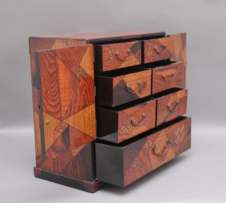19th Century Japanese Parquetry Table Cabinet For Sale at 1stDibs