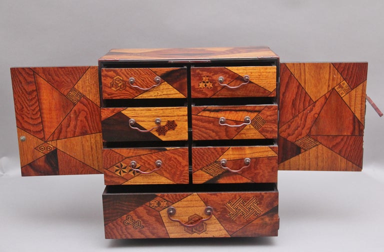 19th Century Japanese Parquetry Table Cabinet For Sale at 1stDibs