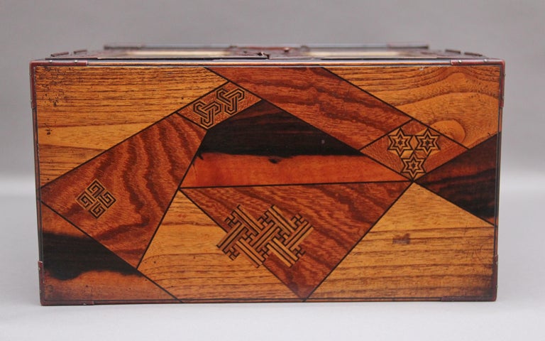 19th Century Japanese Parquetry Table Cabinet For Sale at 1stDibs