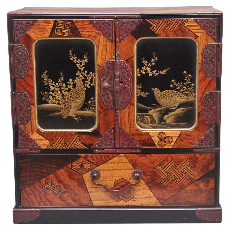 19th Century Japanese Parquetry Table Cabinet For Sale at 1stDibs