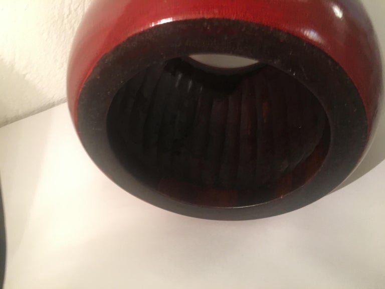 Meiji Era Japanese Red Lacquered Brazier and Copper Liner For Sale at ...
