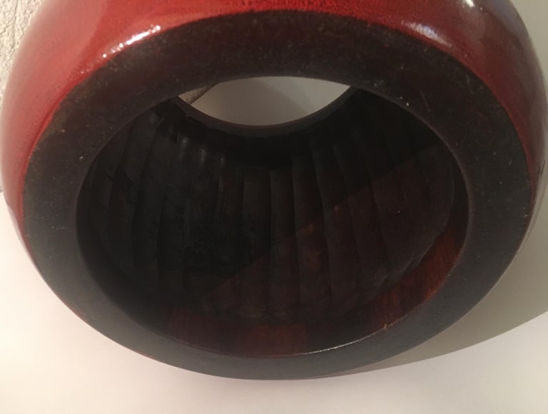 Meiji Era Japanese Red Lacquered Brazier and Copper Liner For Sale at ...