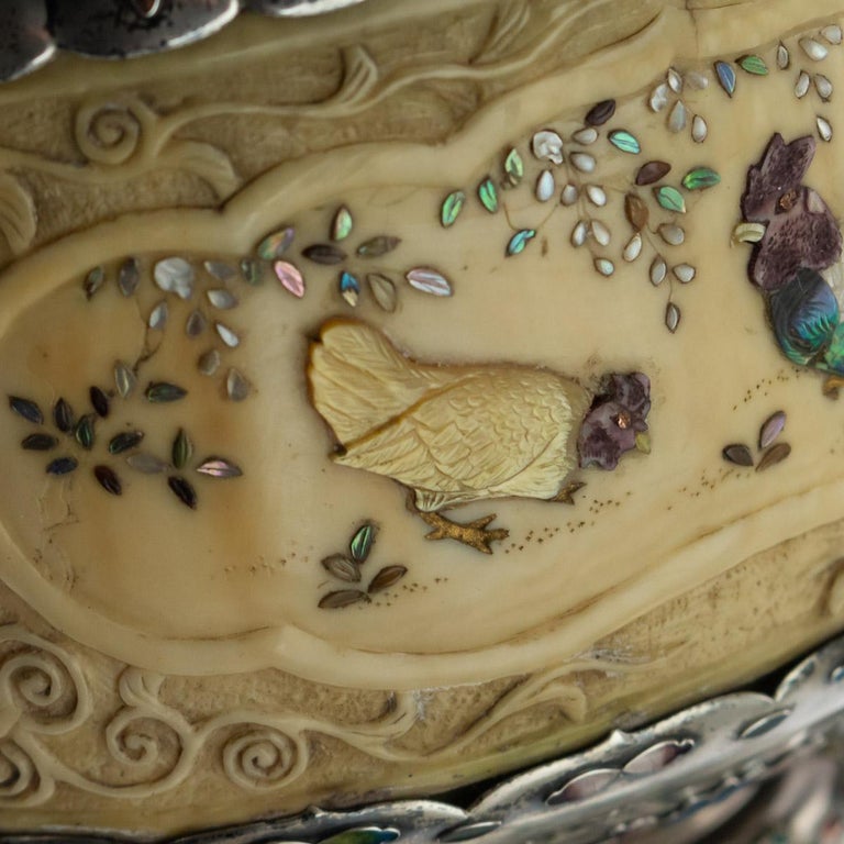 19th Century Japanese Silver, Enamel and Shibayama Koro, circa 1890 at ...