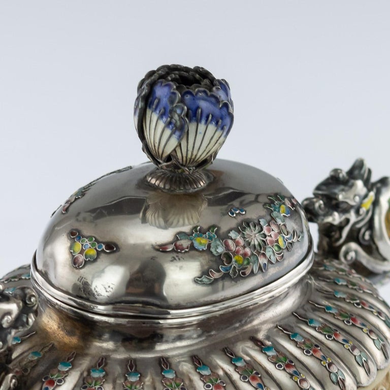 19th Century Japanese Silver, Enamel and Shibayama Koro, circa 1890 at ...