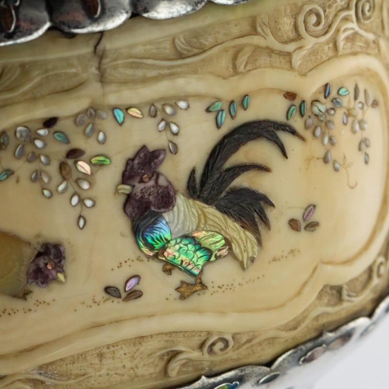 19th Century Japanese Silver, Enamel and Shibayama Koro, circa 1890 at ...