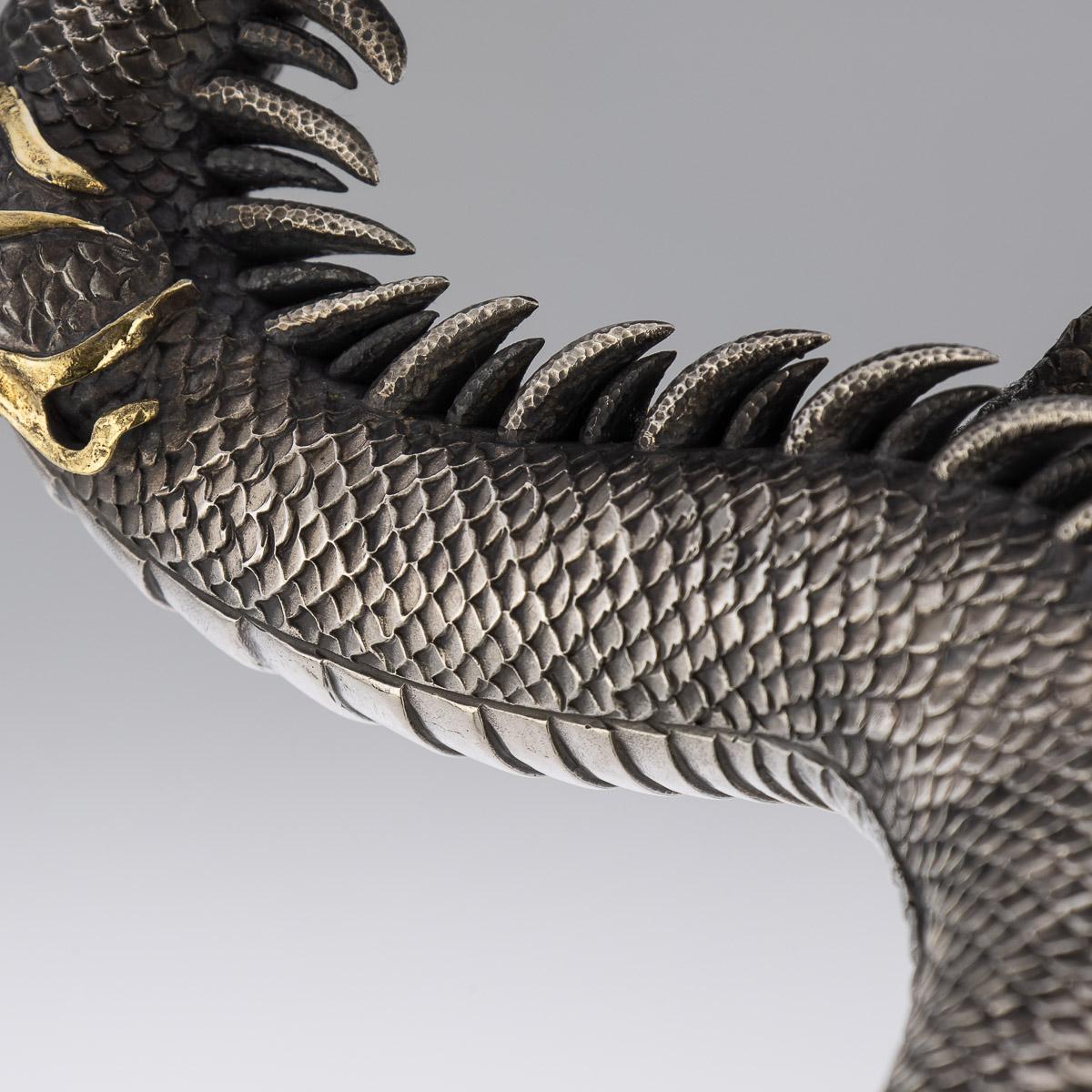 19th Century Japanese Solid Silver Dragon Candelabras, Yoshimune, C ...