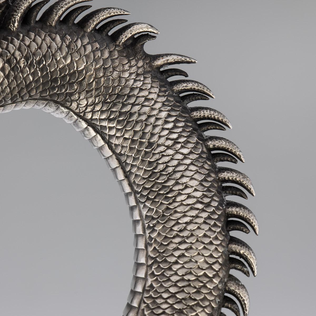 19th Century Japanese Solid Silver Dragon Candelabras, Yoshimune, C ...