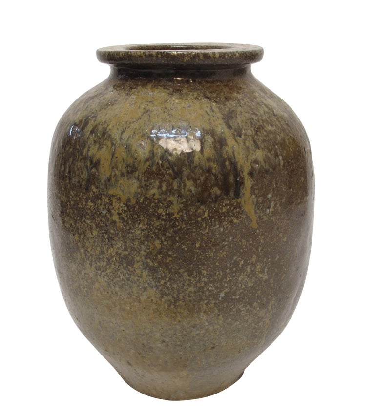 19th Century Japanese Stoneware Sake Jar Vessel at 1stDibs