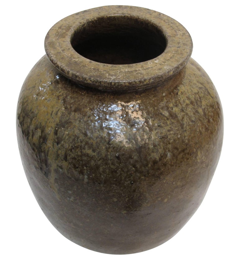 19th Century Japanese Stoneware Sake Jar Vessel at 1stDibs