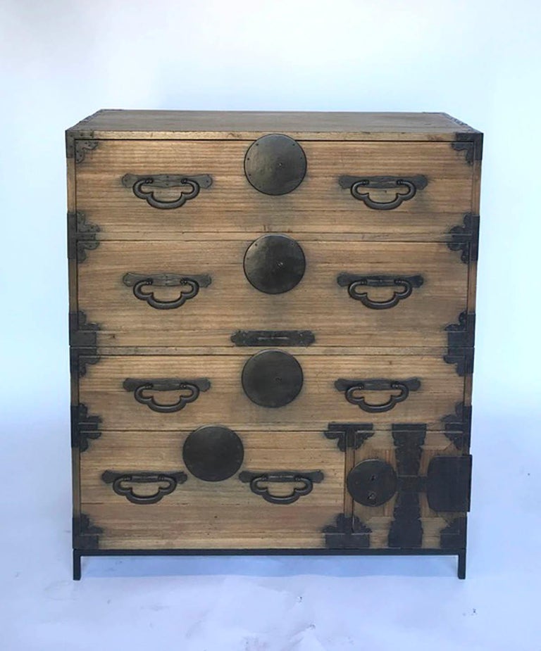 19th Century Japanese Tansu on Iron Base at 1stDibs