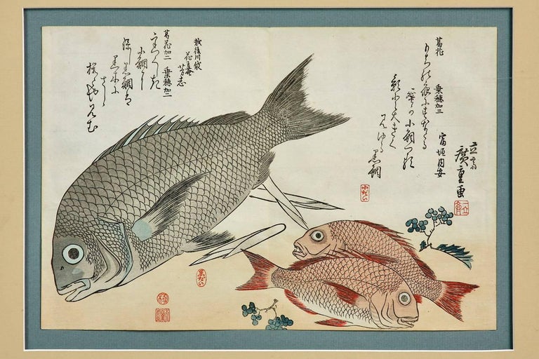 19th Century Japanese Woodblock Fish Print by Utagawa Hiroshige at ...