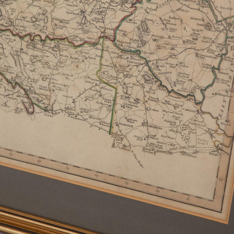 19th Century John Cary Map of North Part of West Riding of Yorkshire, C ...
