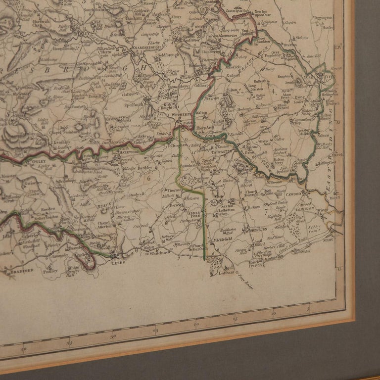 19th Century John Cary Map of North Part of West Riding of Yorkshire, C ...