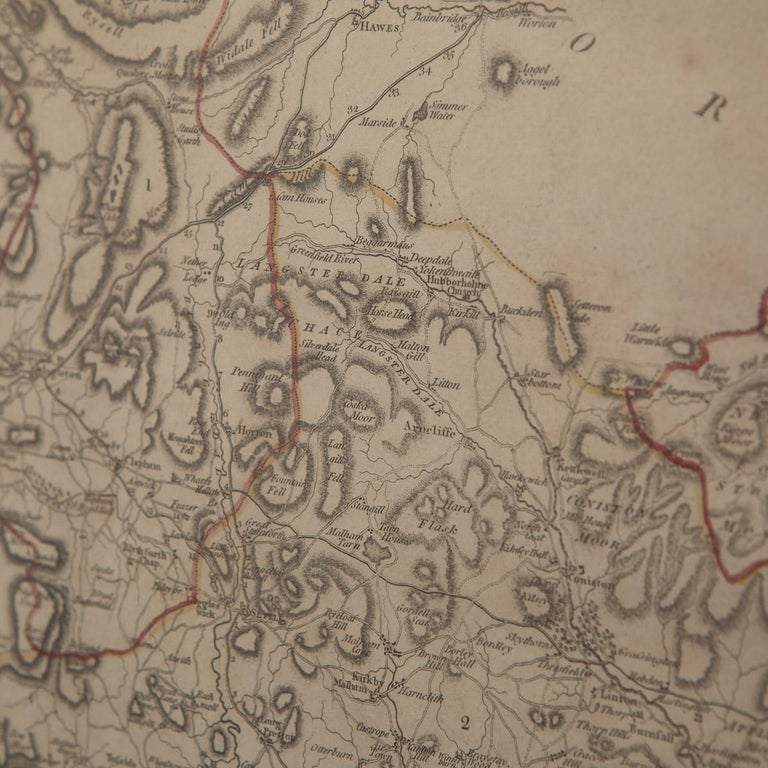 19th Century John Cary Map of North Part of West Riding of Yorkshire, C ...