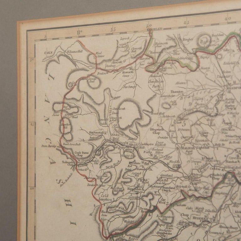 19th Century John Cary Map of South Part of West Riding of Yorkshire ...