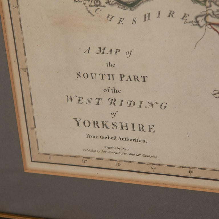 19th Century John Cary Map of South Part of West Riding of Yorkshire ...