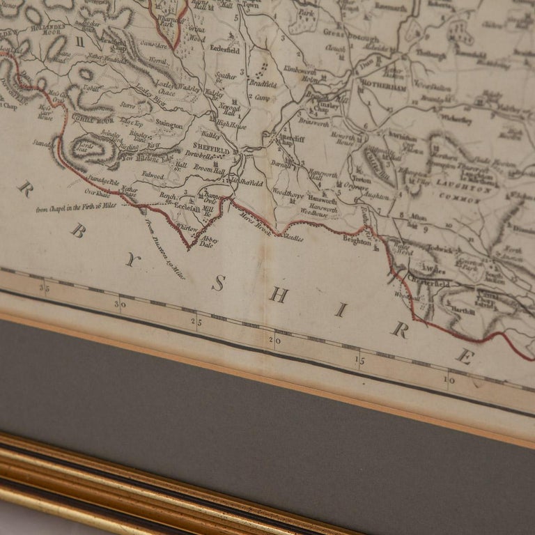 19th Century John Cary Map of South Part of West Riding of Yorkshire ...