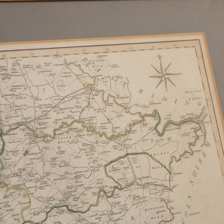 19th Century John Cary Map of South Part of West Riding of Yorkshire ...