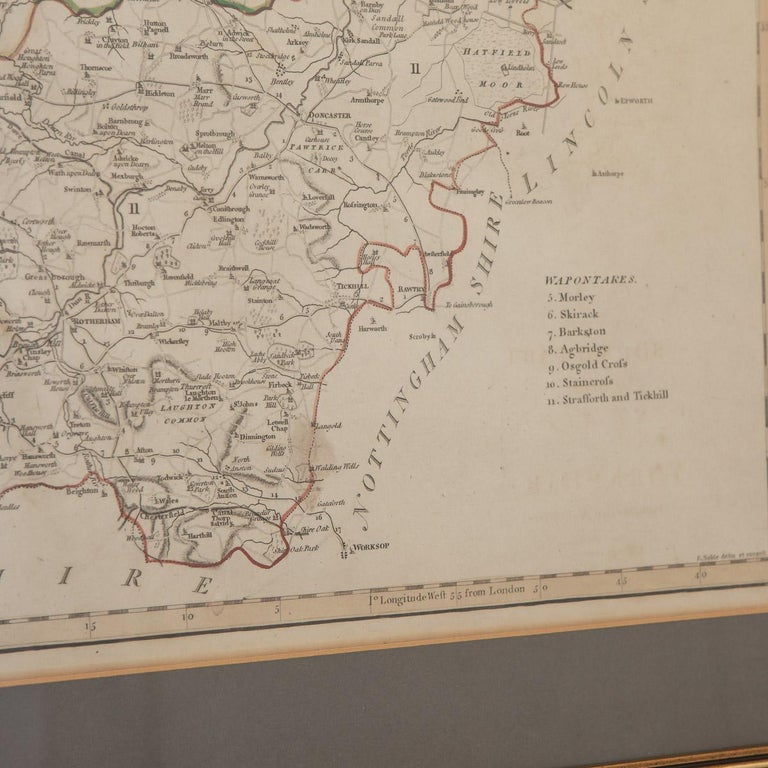 19th Century John Cary Map of South Part of West Riding of Yorkshire ...
